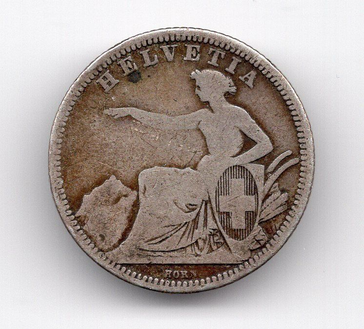 (304) Schweiz,1 Franken, 1860 rar | Kaufen auf Ricardo