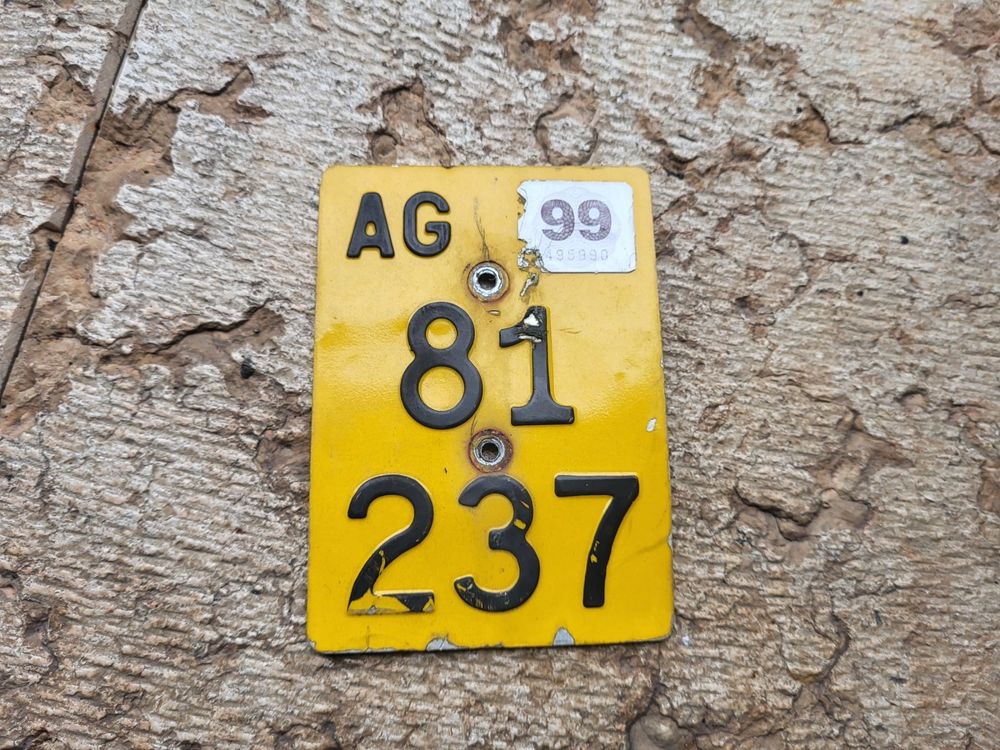 Mofa Velo Töffli Puch Sachs Nummerschild AG 81237 | Kaufen auf Ricardo