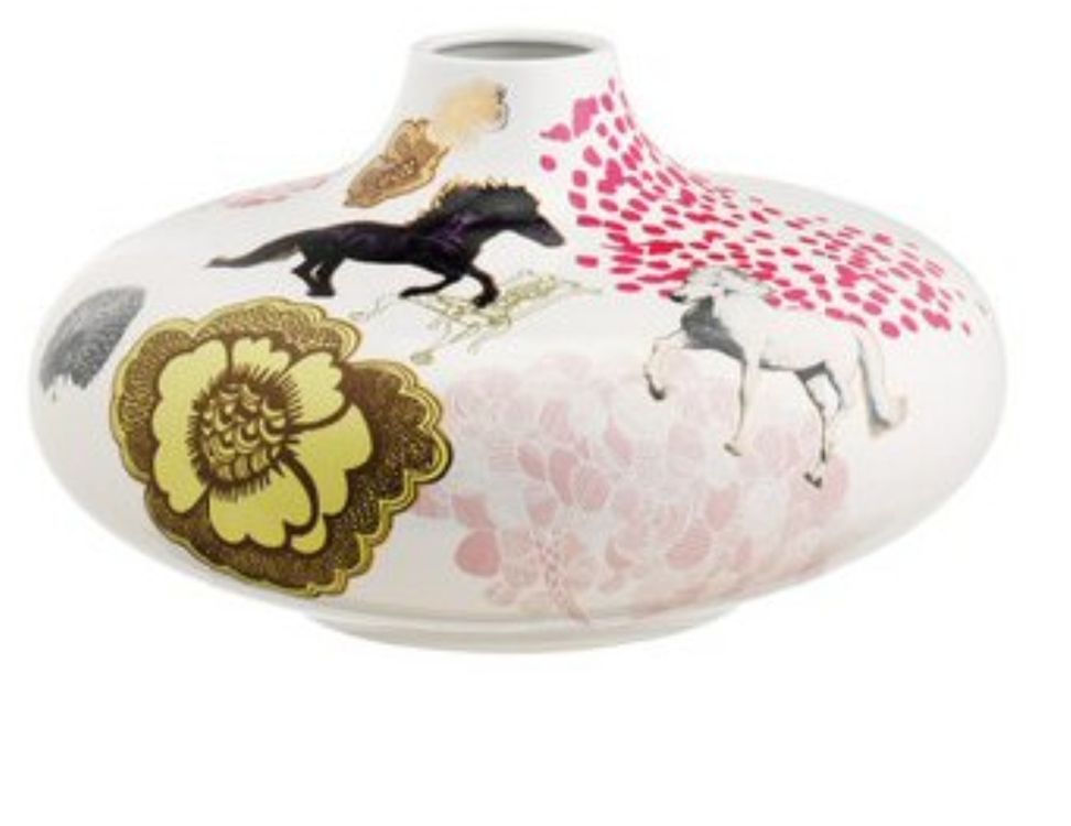 Habitat Vase Concetta Gallo mit Tiger und Pferdedekor (Neu (gemäss ...