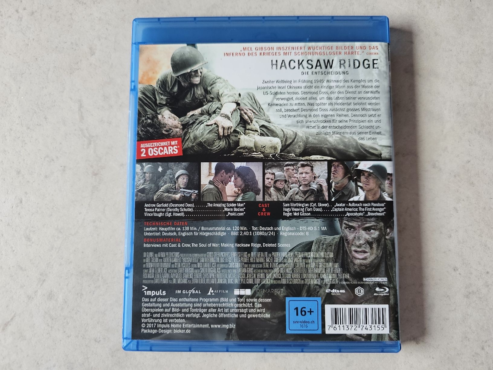 Hacksaw Ridge / Bluray (Gebraucht) in Schneisingen für CHF 3.5 – mit ...