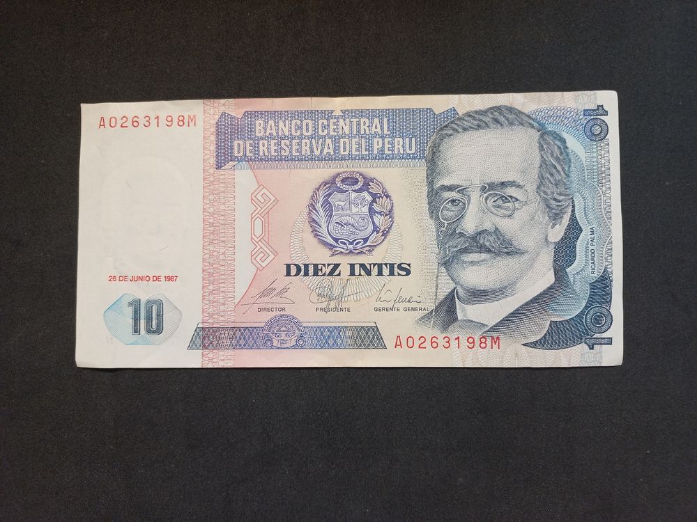 10 Intis Banknote von Peru, Jahrgang 1987 (Gebraucht) in Geroldswil für ...