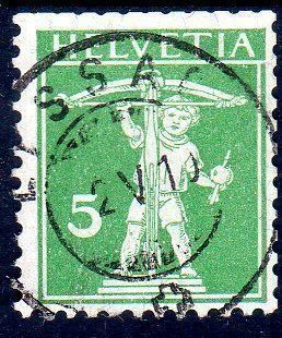 LYSSACH 1910 TELLKNABE MIT ARMBRUST 5 RP VOLLSTEMPEL - V358 (Gebraucht) in Losone für CHF 1 ...