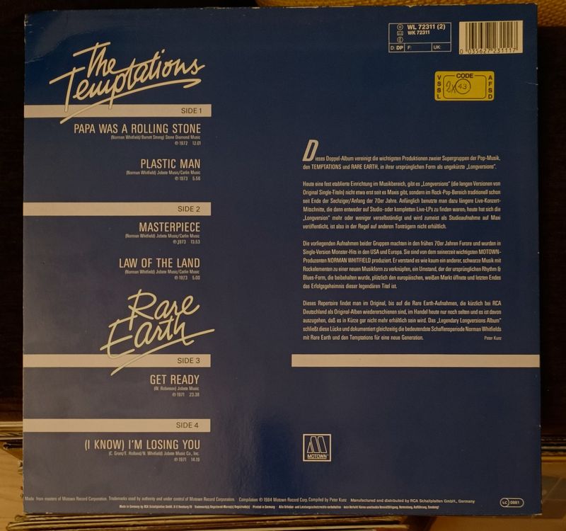 The Temptations & Rare Earth Vinyl - 2 Record Set (Gebraucht) in Zürich ...