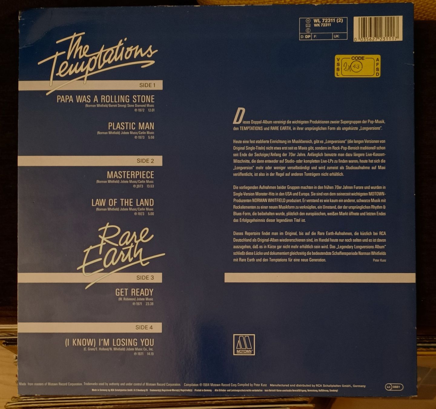 The Temptations & Rare Earth Vinyl - 2 Record Set (Gebraucht) in Zürich ...