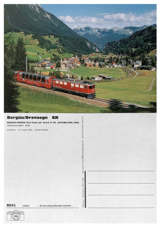 Bergün Bravuogn Albula Graubünden Bahn RhB Bernina Express | Kaufen auf Ricardo