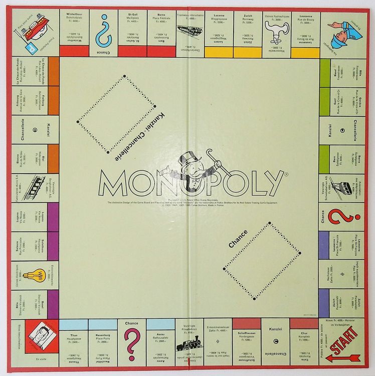 Monopoly - Spiel / Schweizer Ausgabe um 1985 - komplett (Gebraucht) in ...