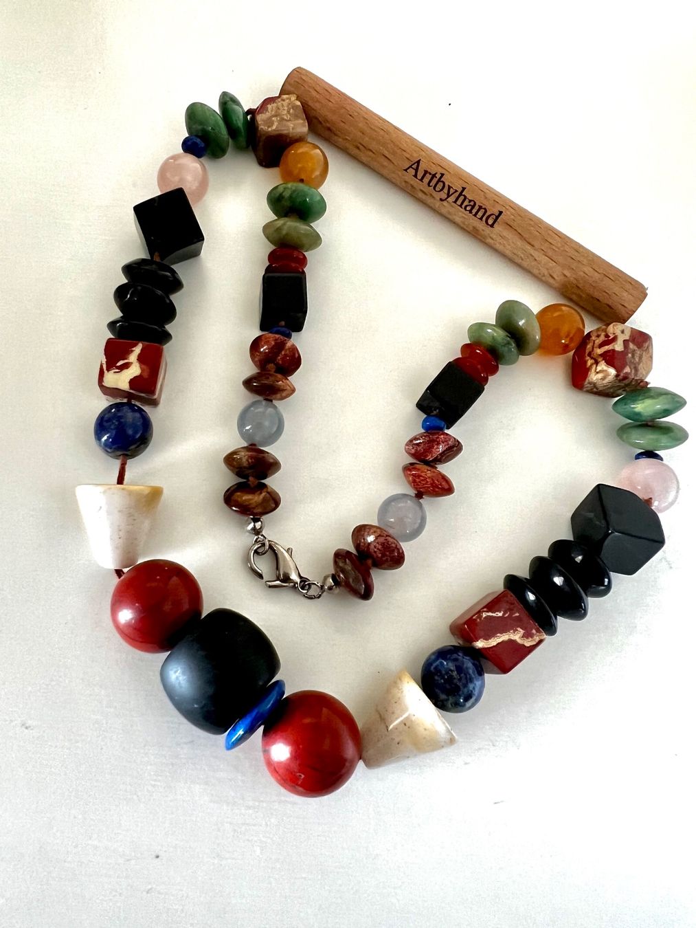 PRÄCHTIGE EDELSTEIN STATEMENT KETTE IM VERLAUF - BUNTER MIX- (Gebraucht ...