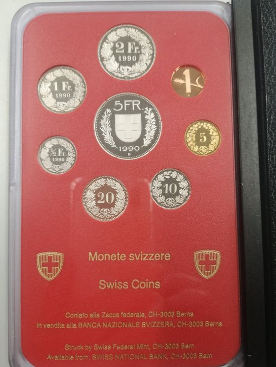 (455) Schweiz Münzsatz 1990, PP, orig. | Kaufen auf Ricardo