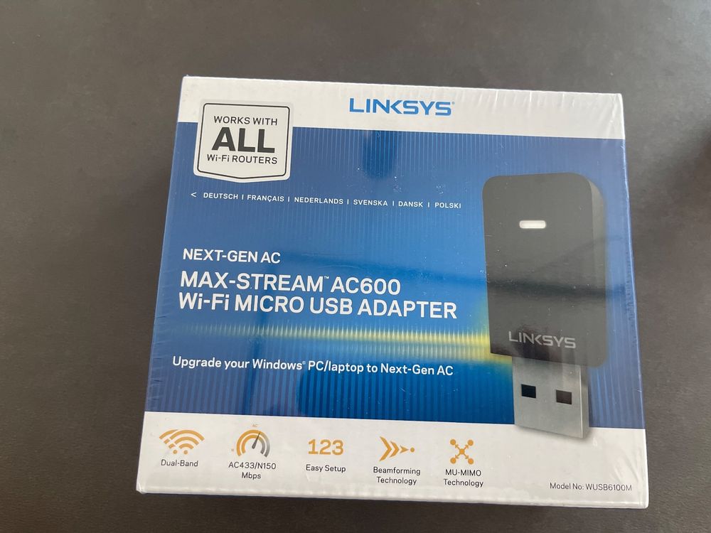 Wireless Adapter Max-Stream AC600 Wi-Fi Micro USB Ad.Linksys (Neu und ...