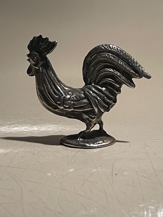 Hahn Vitrine Objekt aus massivem Silber 800 | Kaufen auf Ricardo