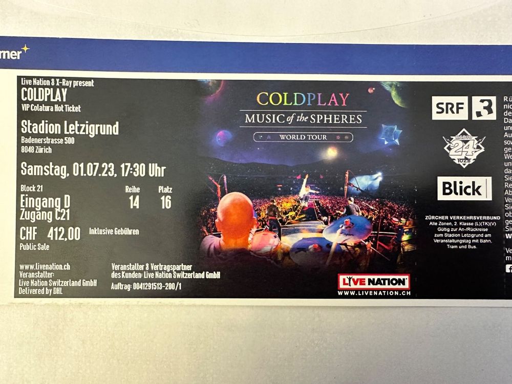 1x Coldplay - VIP - PACKAGES Ticket Für Samstag 1. Juli 2023 | Kaufen ... 1x Coldplay - VIP - PACKAGES Ticket Für Samstag 1. Juli 2023 | Kaufen ...