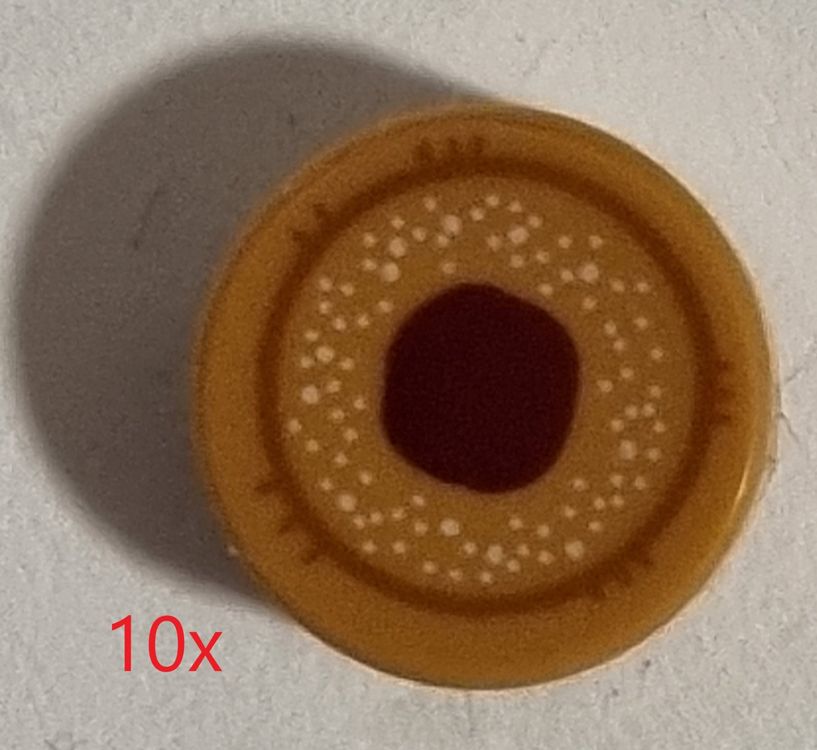 LEGO 10x 98138pb057 Tile 1x1 Dark Orange Circle, White Spots (Neu ...