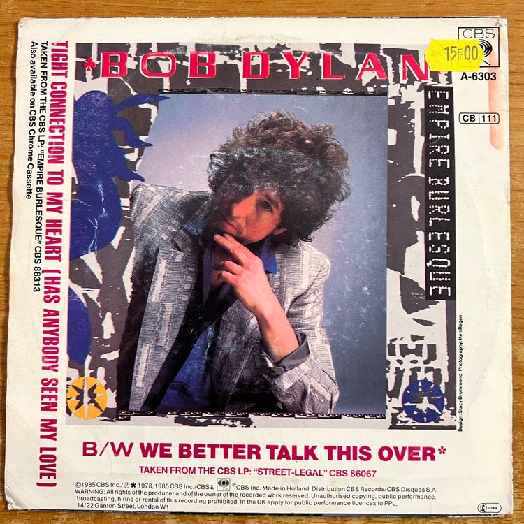 Bob Dylan - Tight Connection To My Heart / 1. NL-Press. 1985 (Gebraucht ...