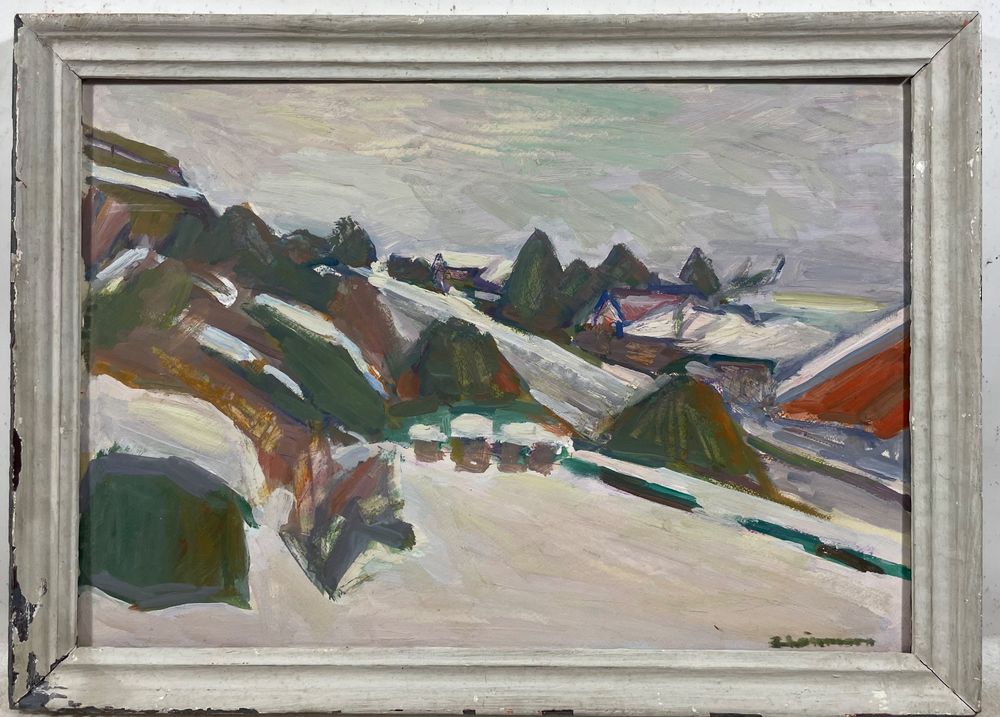 Faszinierendes Winterlandschaft Gemälde unleserlich Signiert | Kaufen auf Ricardo