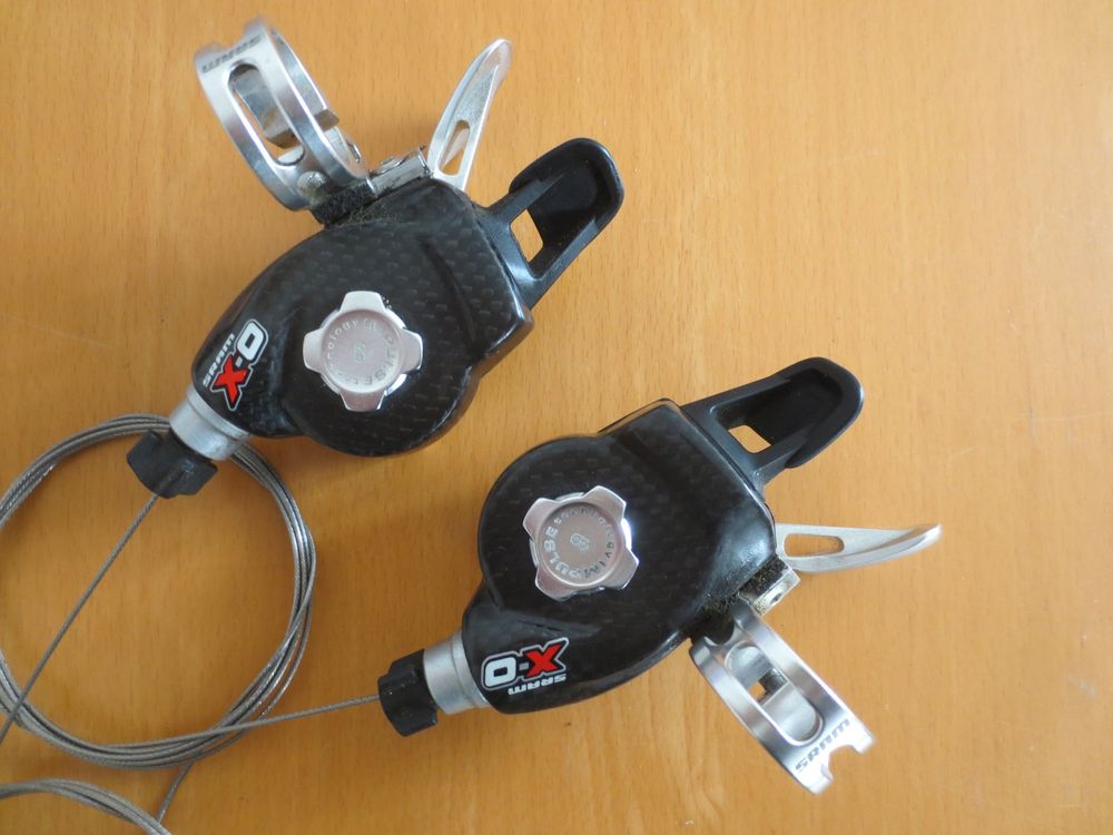 SRAM X-0 Triggerschalthebel 3 x 9 Gang Carbon XO Paar 2006 (Gebraucht ...