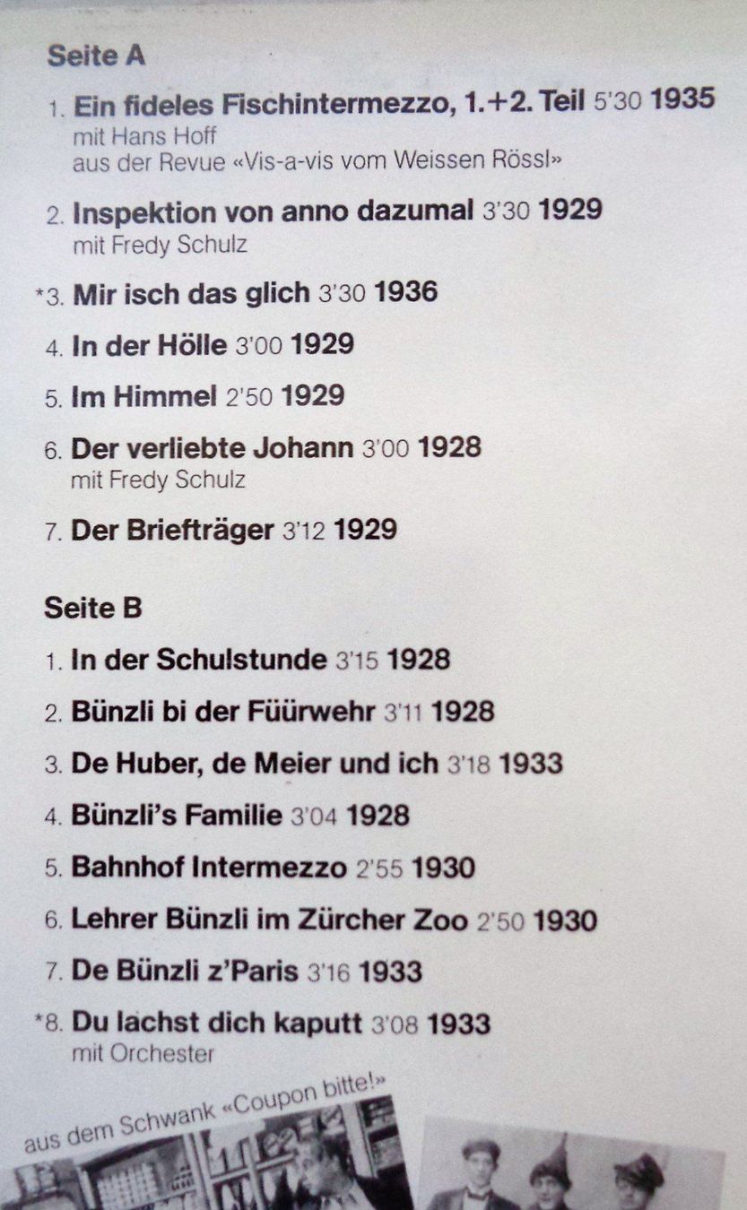 Fredy Scheim - Humorist / LP mit Aufnahmen von 1928 - 1936 (Gebraucht ...