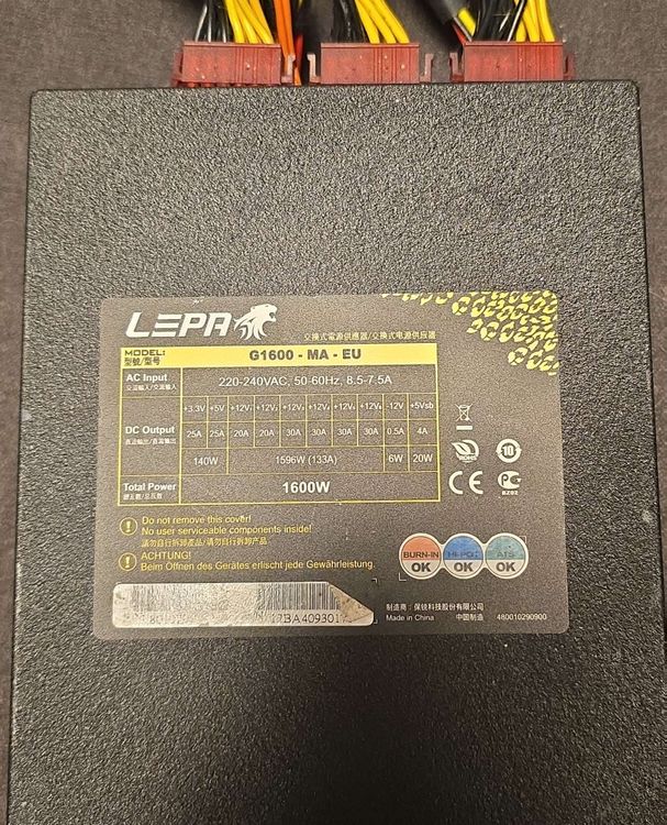 LEPA G1600-MA-EU 1600W Power Supply - Excellent Condition (Gebraucht ...