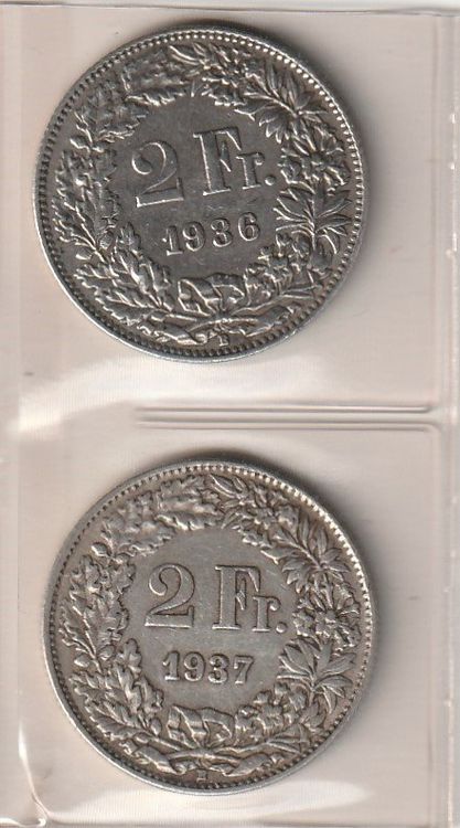 2 x 2 Franken 1936 und 1937 | Kaufen auf Ricardo
