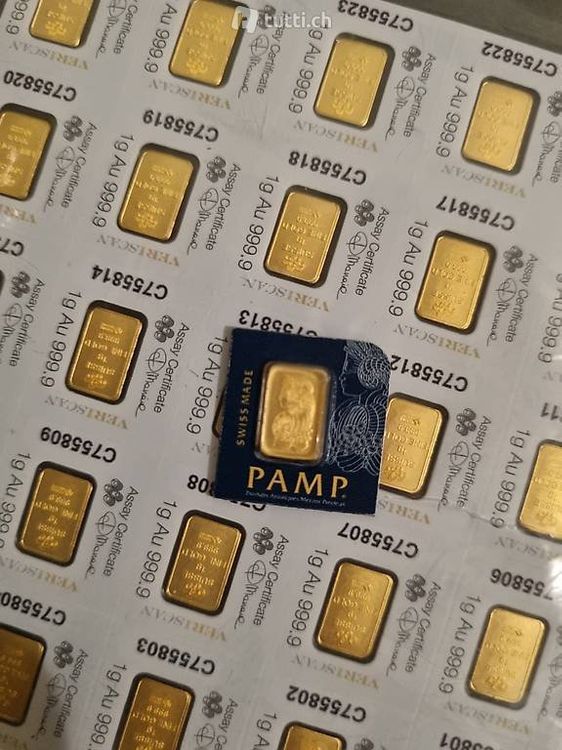 Goldbarren 1g PAMP im Blister (Neu und originalverpackt) in Luzern für CHF 85 – mit Lieferung ...