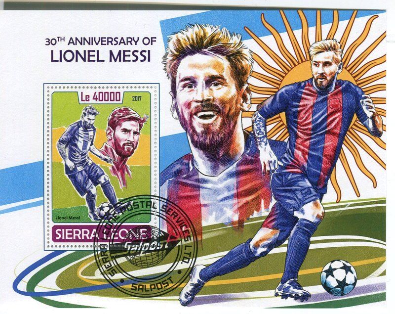 Block "Fussball. Lionel Messi". Sierra Leone (Neu und originalverpackt ...