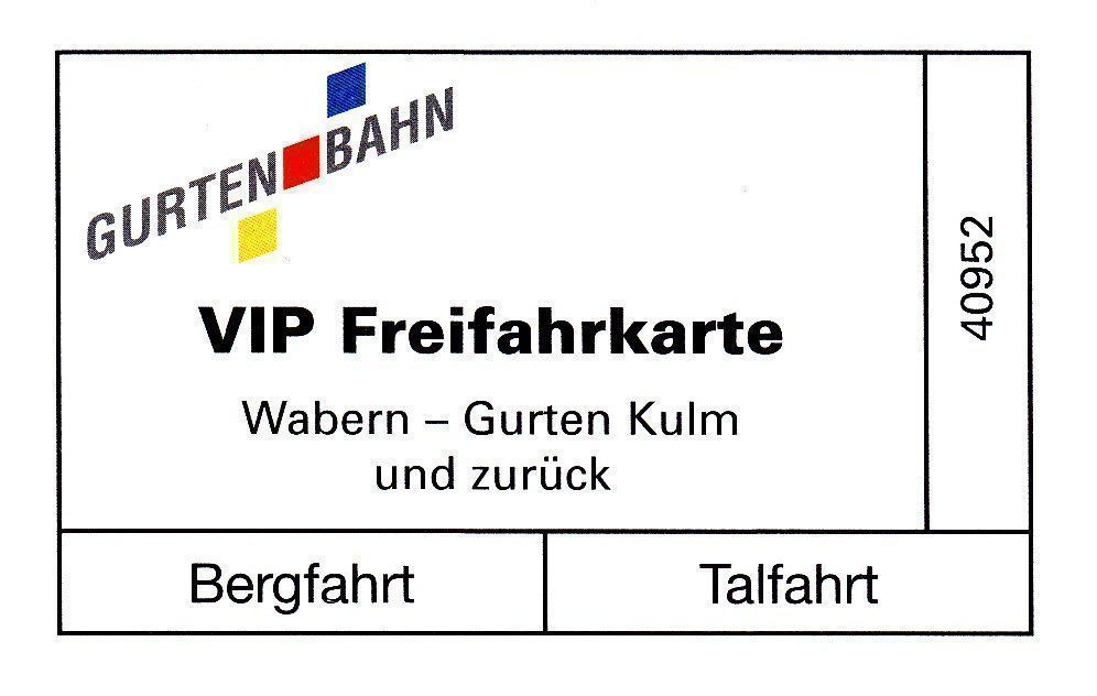 Freikarte Gurtenbahn Wabern - Gurten Kulm hin + zurück (Neu (gemäss Beschreibung)) in Rubigen ...