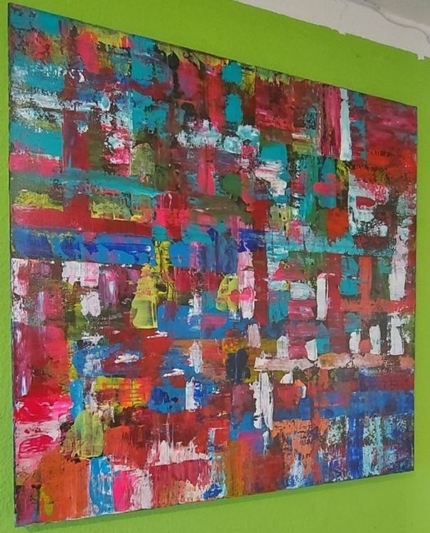 Gemälde, Farbenfroh, Modern, von mir selbstgemalt 80×80 (Neu (gemäss Beschreibung)) in Riehen ...
