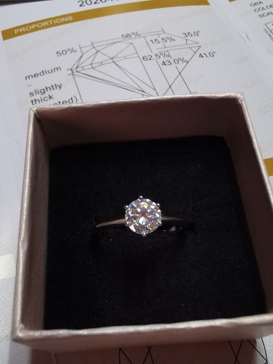 Bague argent S925 avec moissanite 1 ct certifiée GRA | Kaufen auf Ricardo