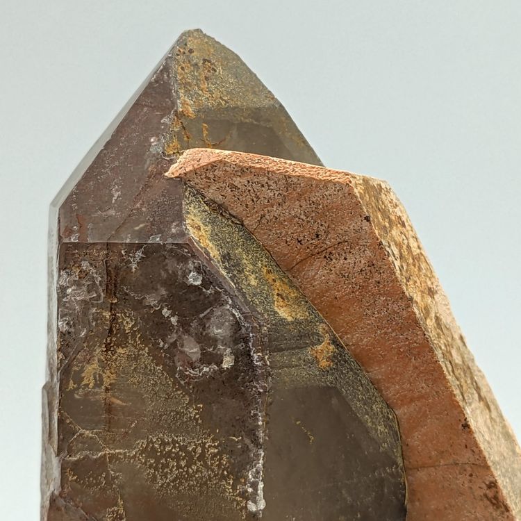 ROSA ORTHOKLAS eingebettet in RAUCHQUARZ, Sardinien (Nuovo (secondo la descrizione)) a Balerna ...