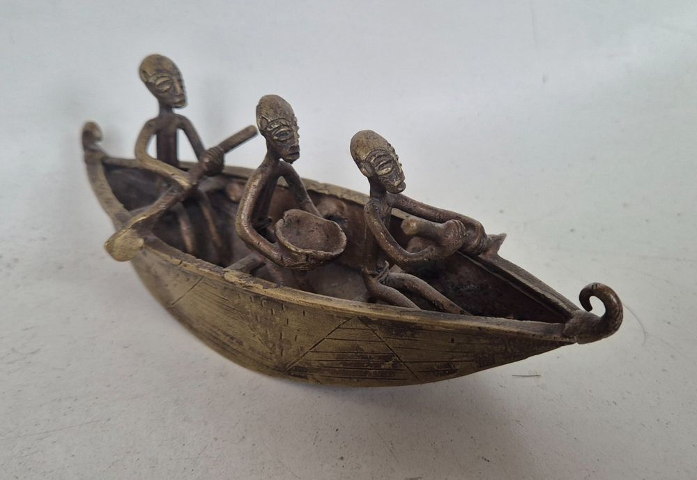 Ashanti Figur Boot mit 3 Personen aus Bronze 233 gramm (Gebraucht) in ...