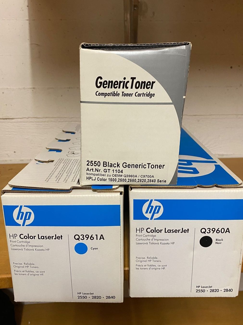 HP Color LaserJet Toner Q3960A/Q3961A &GenericToner 2550 Set (Neu und ...