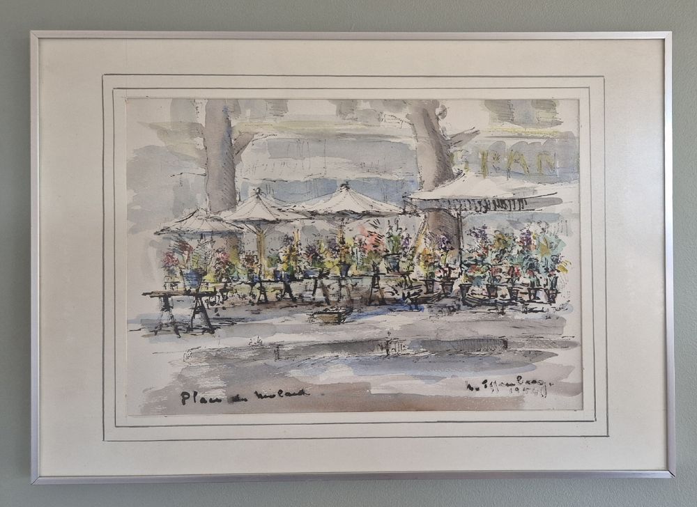 Tableau signé "le marché aux fleurs, place du motard" Genève (Gebraucht) in Tramelan für CHF 45 ...