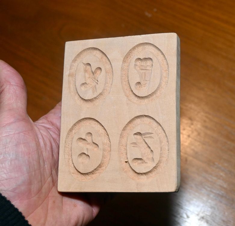 ANTIKES Holzmodel FORM divers Hase VOGEL Kirsche Änismodel (Gebraucht ...