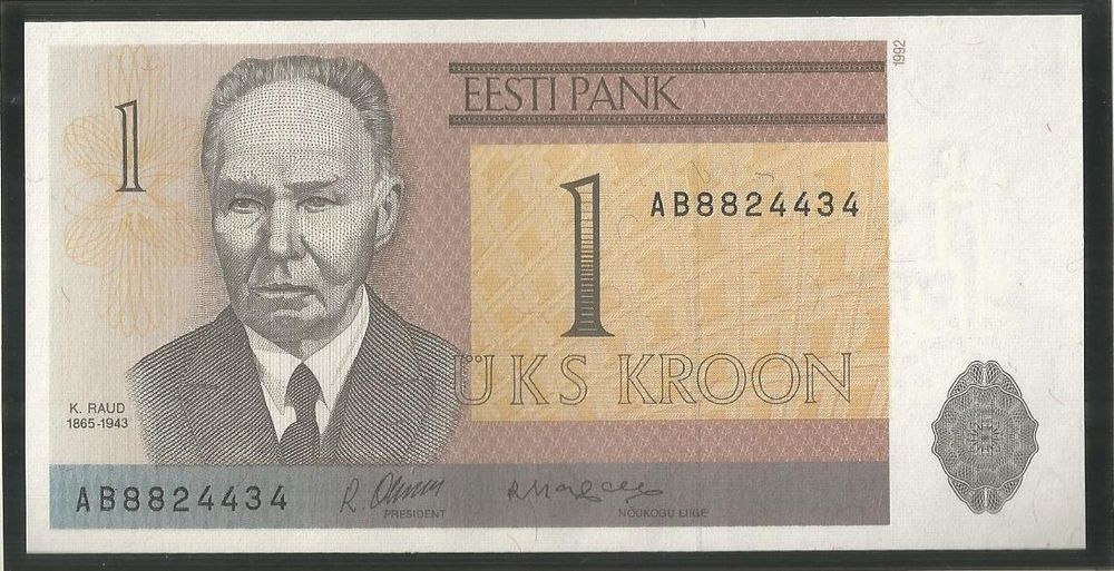** BANKNOTE: 1 KROON - ESTLAND 1992 - BANKFRISCH ** | Kaufen auf Ricardo