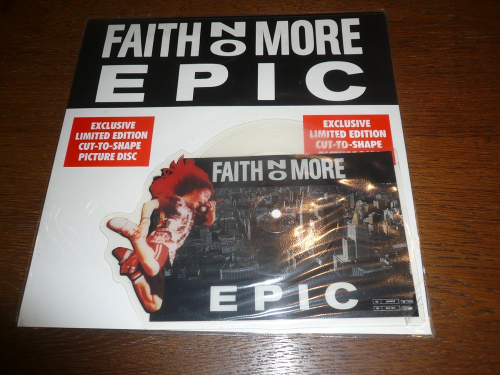 FAITH NO MORE Epic - SHAPE PICTURE DISC - UK 1990 - LASPD 26 (Neu und ...