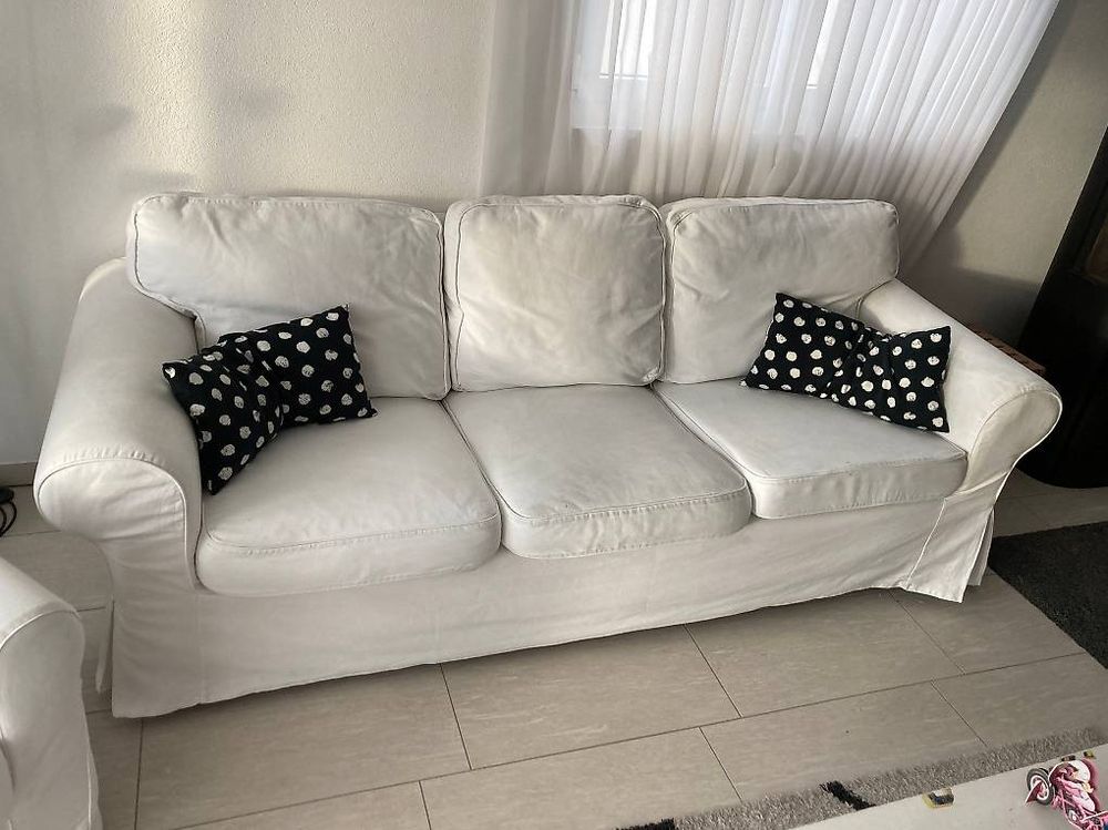 Ektorp 3er-Sofa incl. Ektorp Hocker und Sessel (Gebraucht) in Hettlingen für CHF 125 – nur ...