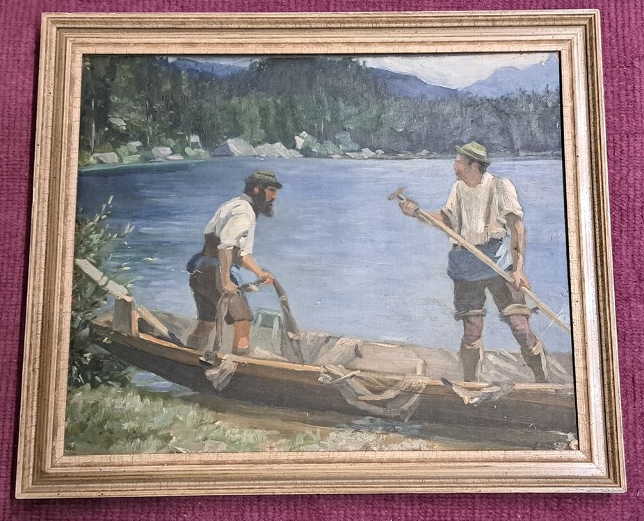 Gemälde Marcel Heitzmann Basel, Fischerboot, Top Zustand (Gebraucht) in ...