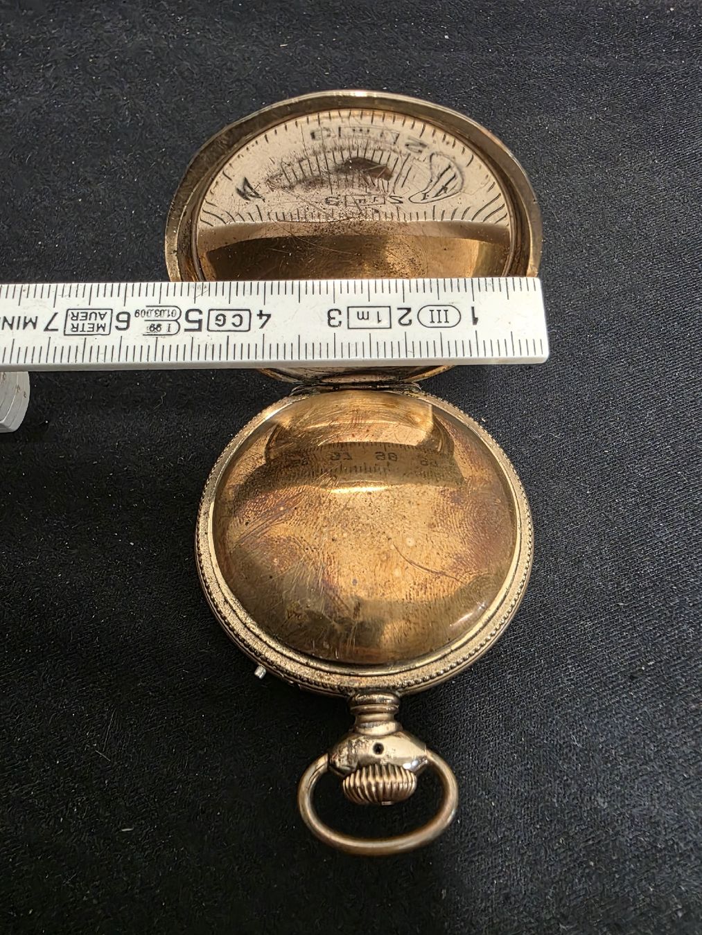 Alte Taschenuhr "Rosskoof Messing - Vergoldet glas fehlt (Gebraucht) in ...