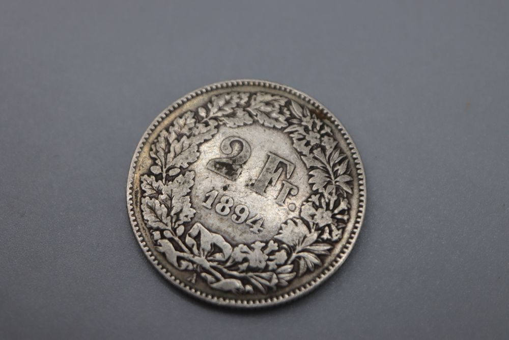 2 Franken - 1894 - Silber - Schön - Schweizer Silbermünzen (Gebraucht) in Zürich für CHF 6 – mit ...