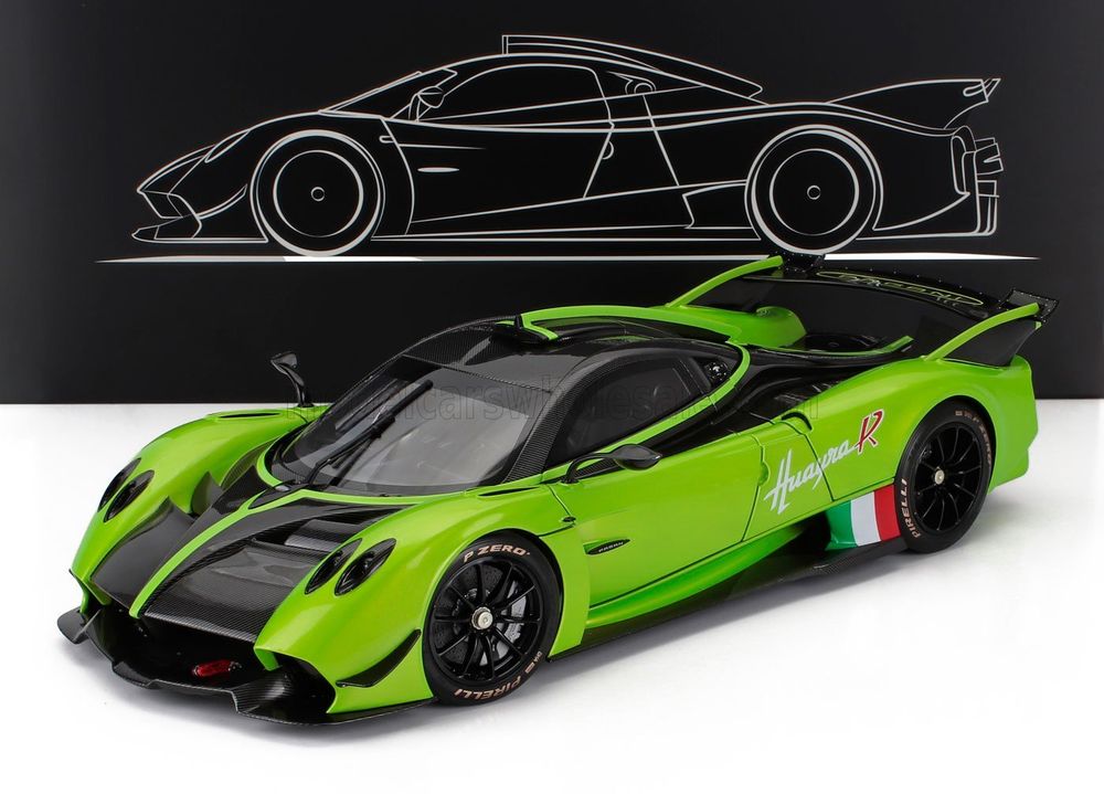 PAGANI - HUAYRA R 2021 - GREEN CARBON 1/18 LCD NEU (Neu und ...