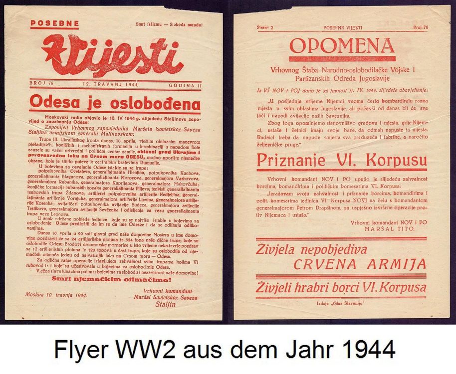 Flyer WW2 aus dem Jahr 1944 (Gebraucht) in Flamatt für CHF 30 – mit ...