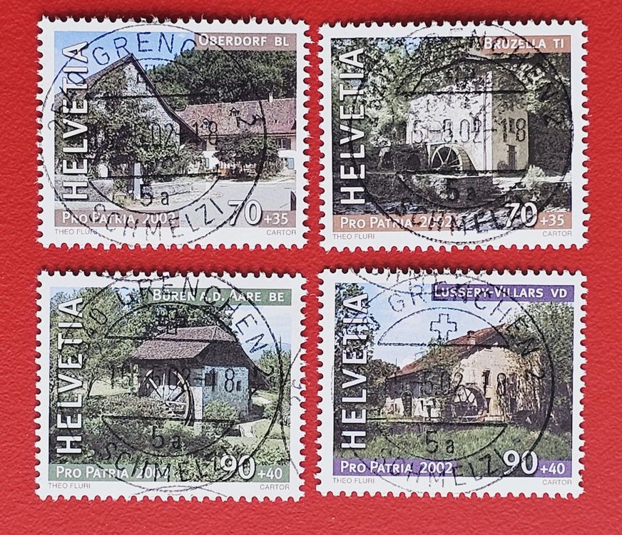 PRO PATRIA MÜHLEN 276 -279 VOLLSTEMPEL GRENCHEN 2002 ET (Neu (gemäss Beschreibung)) in Düdingen ...