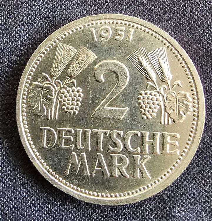 2 deutsche Mark 1951 / G / 2 (Gebraucht) in Balsthal für CHF 63 – nur ...