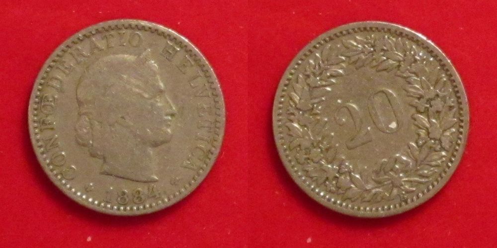 20 Rappen 1884 (Gebraucht) in Allschwil für CHF 1 – mit Lieferung auf Ricardo kaufen