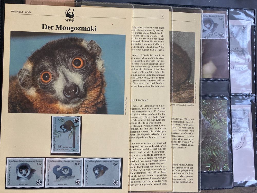 WWF-Kapitel Komoren 1987 Mongozmaki Affen vollständig (Neu (gemäss ...