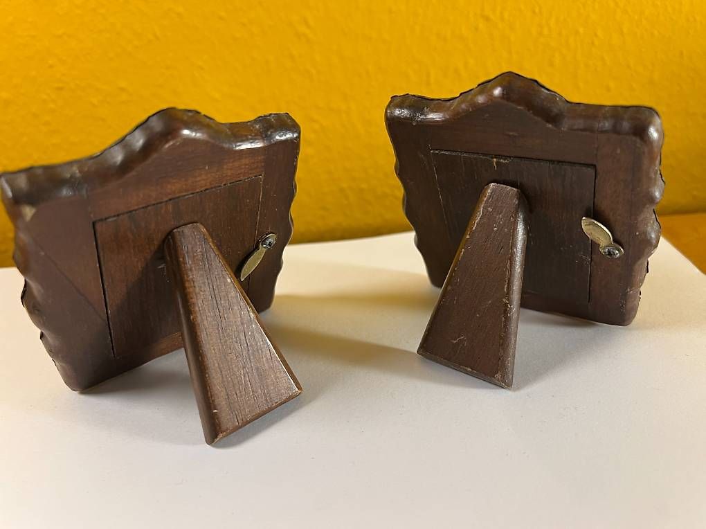 2 petits cadres photo avec feuille d'argent et bois précieux (Gebraucht ...