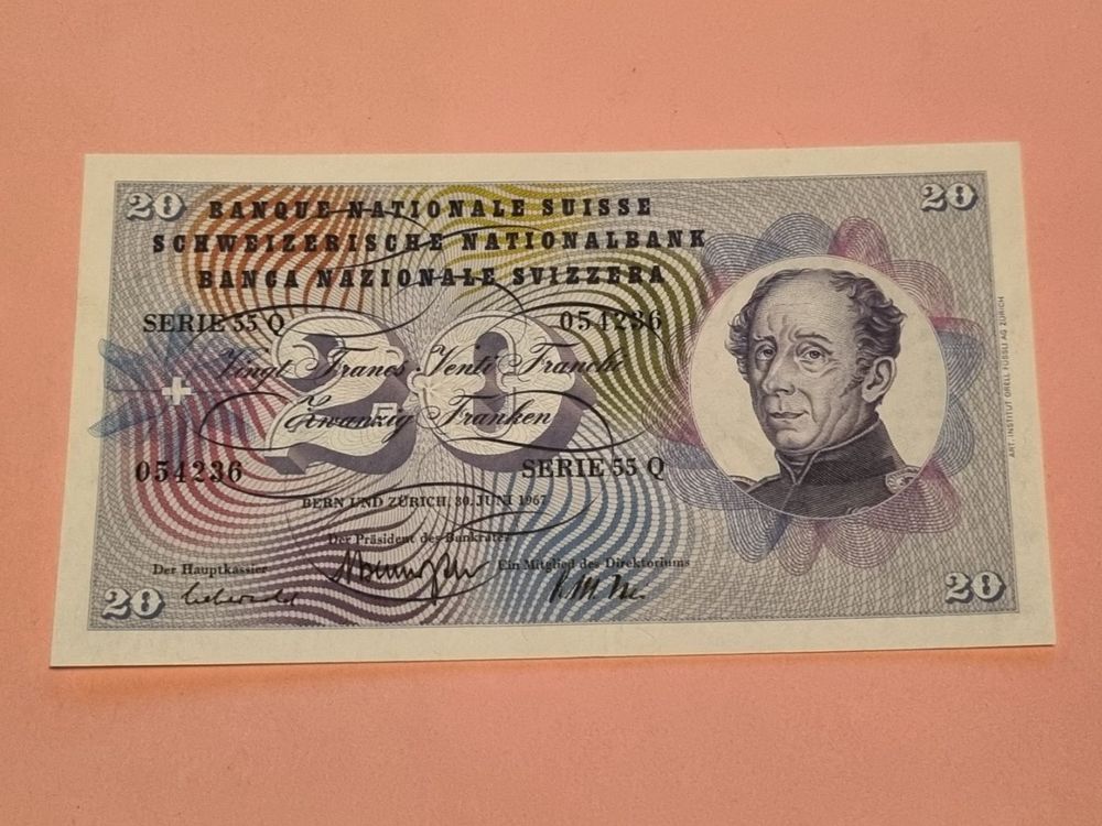 Note 20 FR 1967 Ungefaltet (Neu und originalverpackt) in für CHF 16 ...