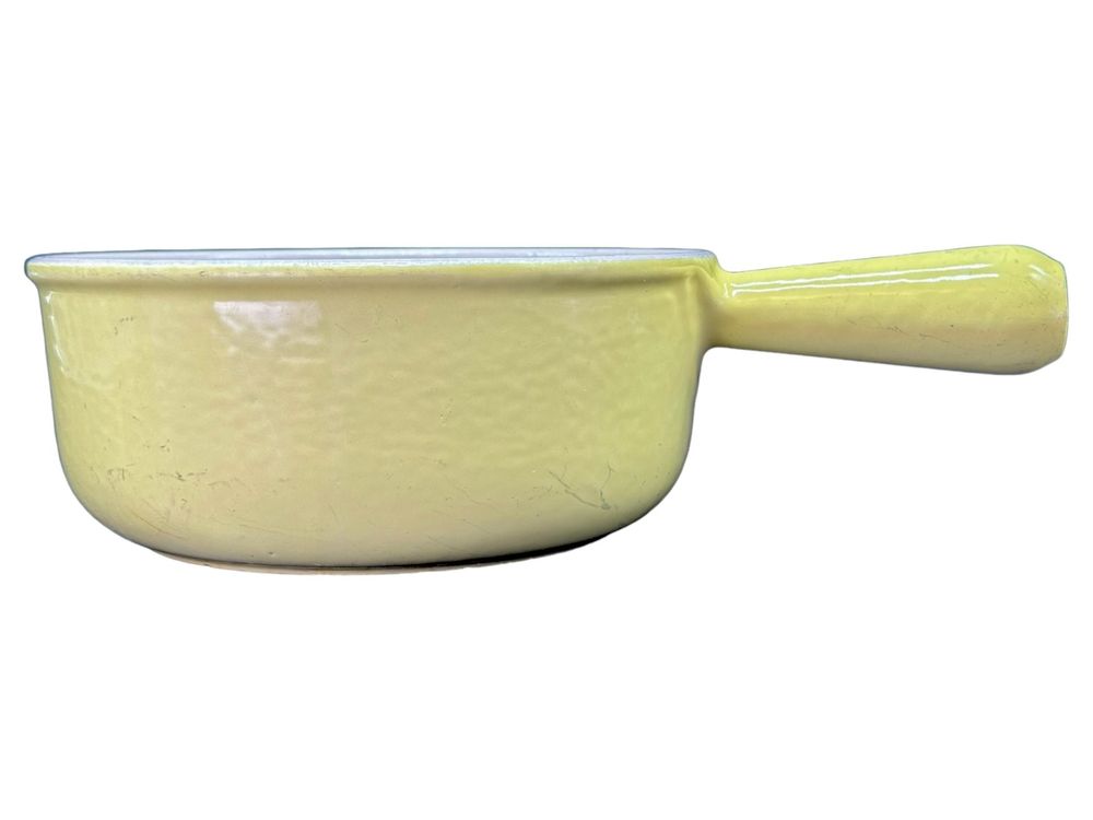Caquelon à fondue COUSANCES en fonte émaillée jaune blanc (Gebraucht ...