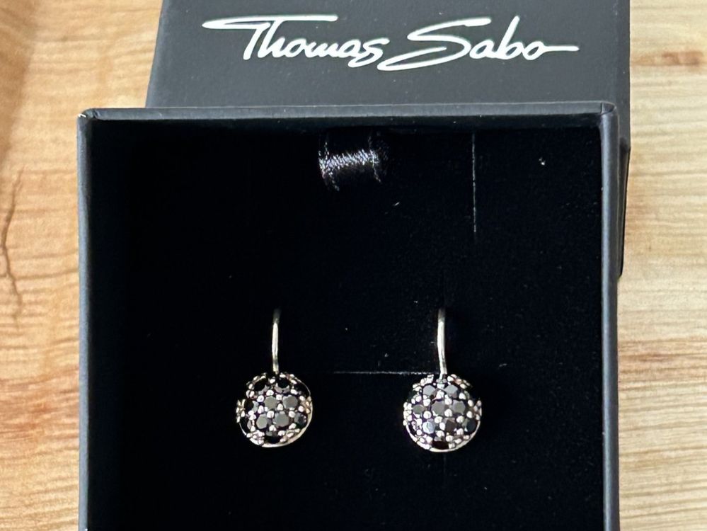 Original Thomas Sabo Pavé Ohrhänger mit schwarzen Zirkonias (Gebraucht ...
