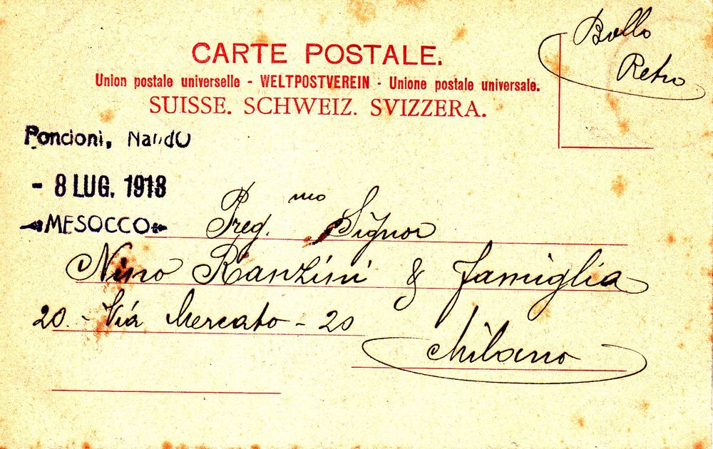 AK Mesocco - Casa G. Baer Fabbrica Gazosa e Seltz 1918 (Gebraucht) in ...