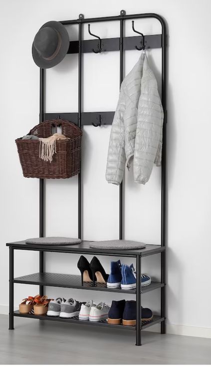 IKEA - Pinnig Garderobenständer mit Bank, schwarz | Kaufen auf Ricardo